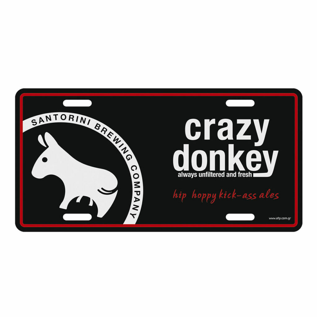 Crazy Donkey Beer Licence Plate - Eshop Santorini.net