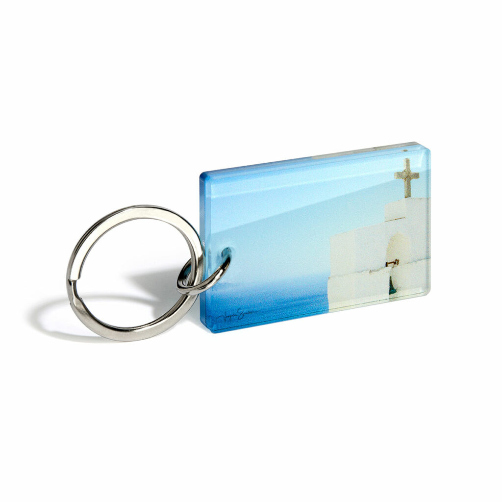 Cross. Plexiglass keyring - Santorini.net E-shop